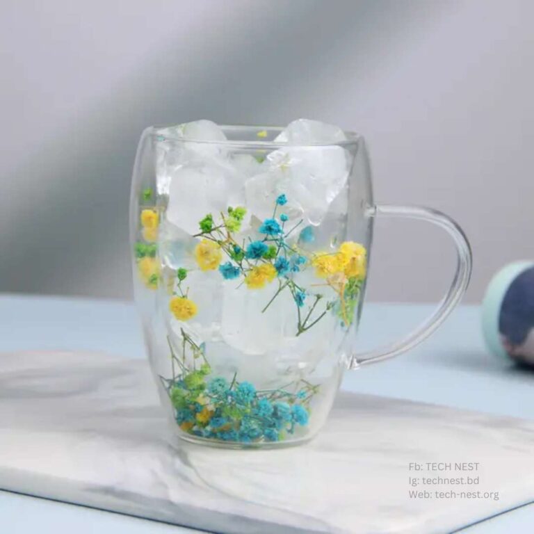 Colorful Flower Mug- Double Glass Wall Type- C – TECH NEST