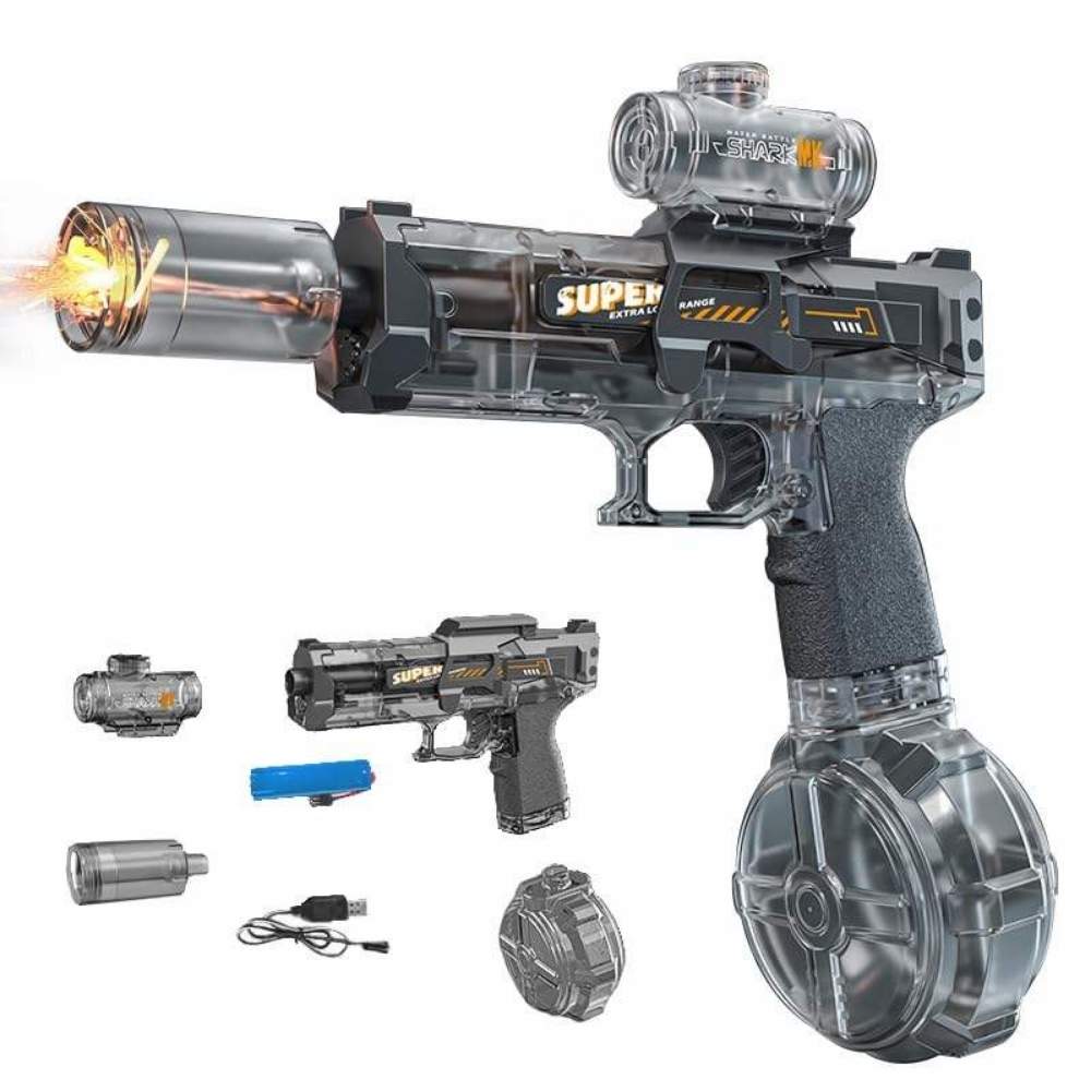 Shark-X High-Capacity Electric Water Gun – Automatic Tactical Blaster ...